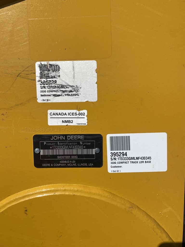 2022 John Deere 333G Skid Steer-Track For Sale in Waterloo Illinois