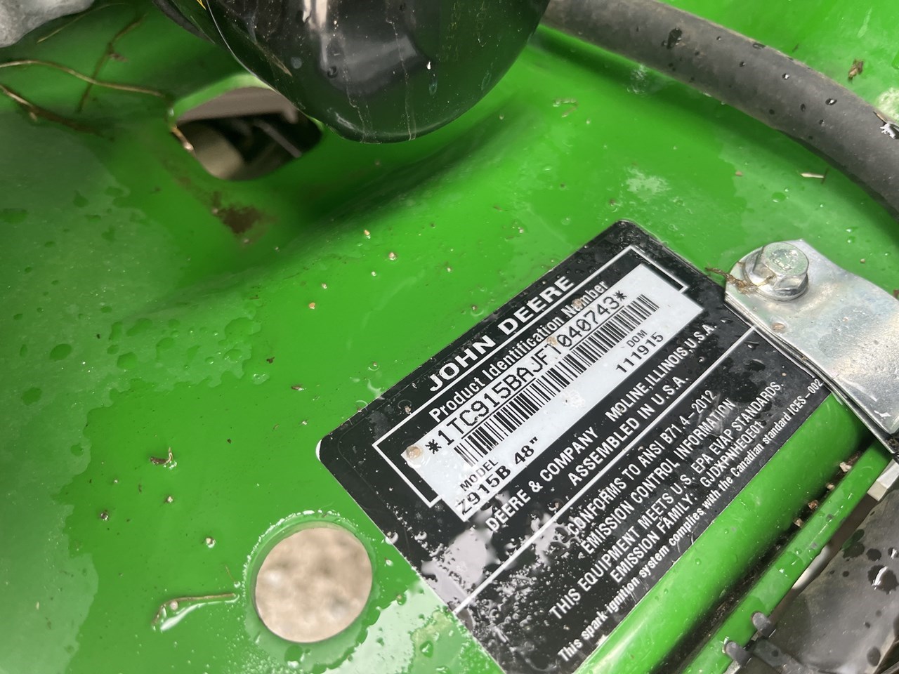 2016 John Deere Z915B Zero Turn Mower برسم البيعBartlesville Oklahoma